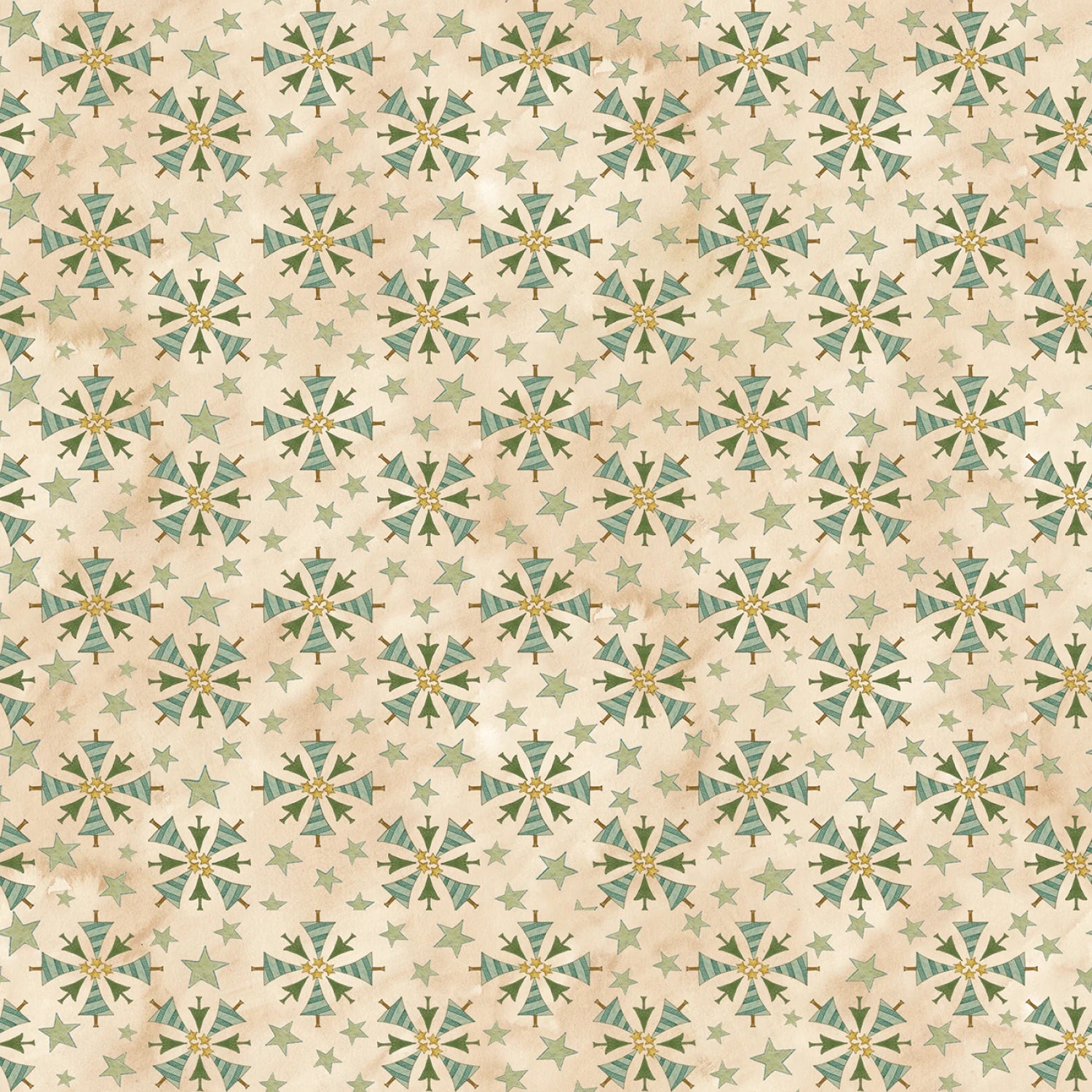 Naughty or Nice Fabric Collection-Trees - Parchment by Ri...